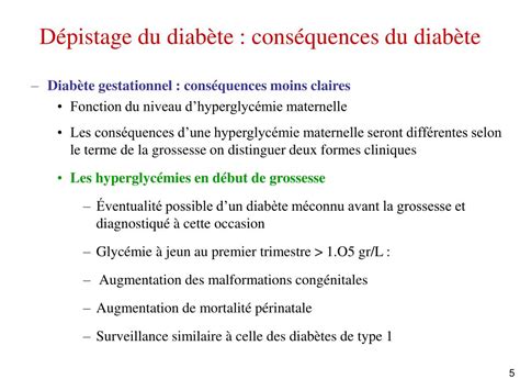 PPT Surveillance de la grossesse dépistage du diabète PowerPoint