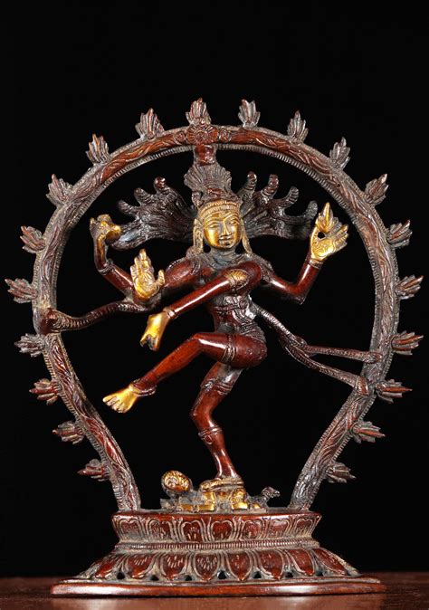 Sold Brass Dancing Nataraja Statue With Oval Arch 9 89bs163z Hindu