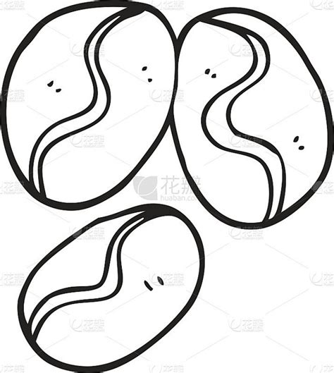 黑白卡通咖啡豆