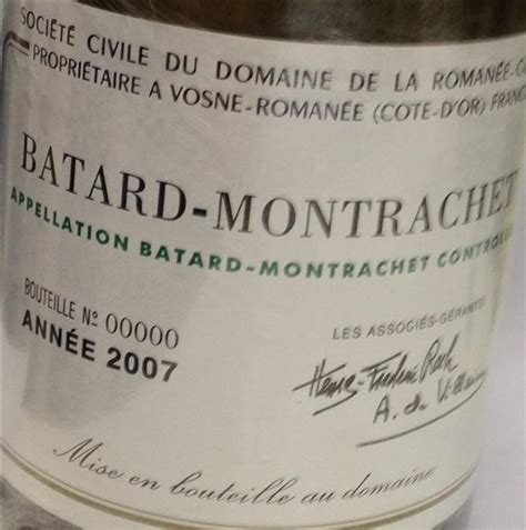 2007 Domaine de la Romanée Conti Bâtard Montrachet France Burgundy