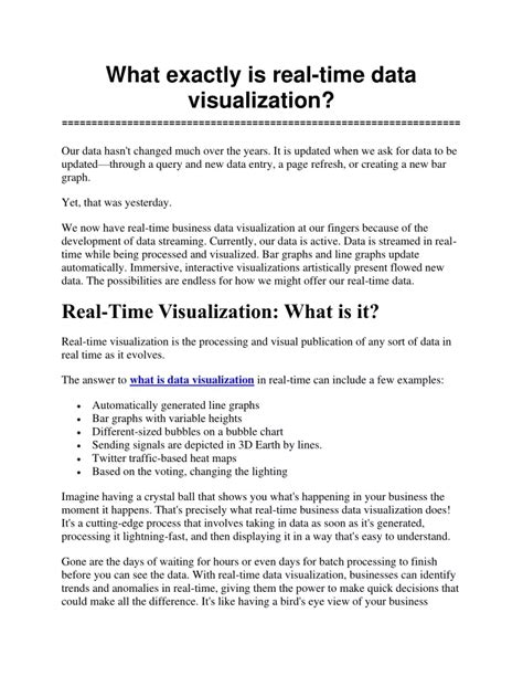 Ppt What Exactly Is Real Time Data Visualization Powerpoint