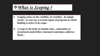 Static And Dynamic Scoping PPTX