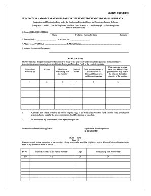Epf Nomination Form 2 In Excel Fill Online Printable Fillable