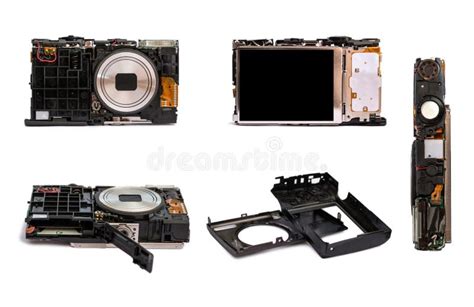 Disassembled Digital Camera From Different Angles Details Of The