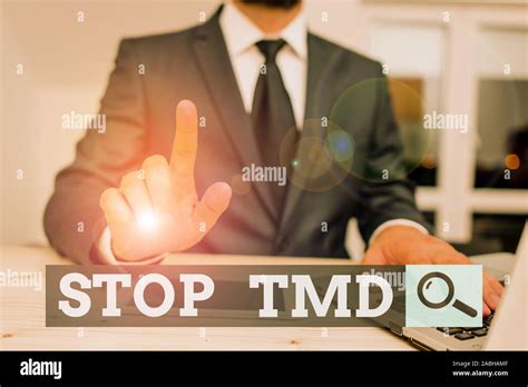 Conceptual Hand Writing Showing Stop Tmd Concept Meaning Prevent The Disorder Or Problem
