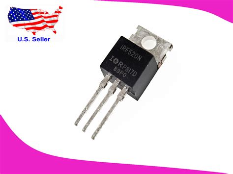 Irf520 10 Pcs N Ch Mosfet Transistor To 220 100v 9a Ebay