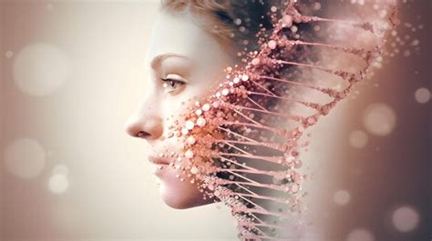 Premium Ai Image Portrait Of Sensual Woman Among Dna Structure Chains