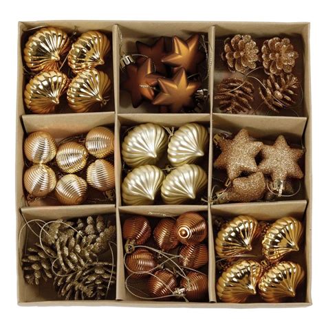 Valery Madelyn Christmas Baubles45pcs 3 5cm Woodland Copper And Gold