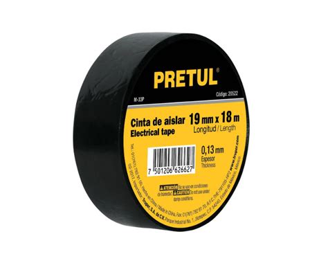 Cinta Aislante Negra Pretul 18m 19mm RoosTech Electronica