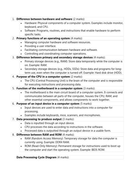 Form 3 Computer Marking Scheme Pdf