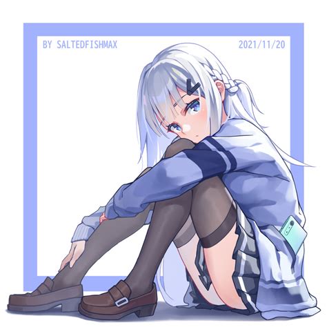 Safebooru 1girl 2021 Absurdres Artist Name Blue Eyes Blue Sweater