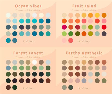 Mega Color Palette Bundle Procreate 450 Colors 15 Palettes Etsy Canada