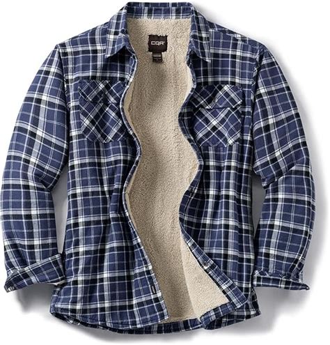 Amazon CQR Men S Sherpa Lined Flannel Shirt Jacket Soft Long