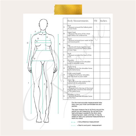 Sewing Plus Size Body Measurement Printable Guide Expanded Version Etsy