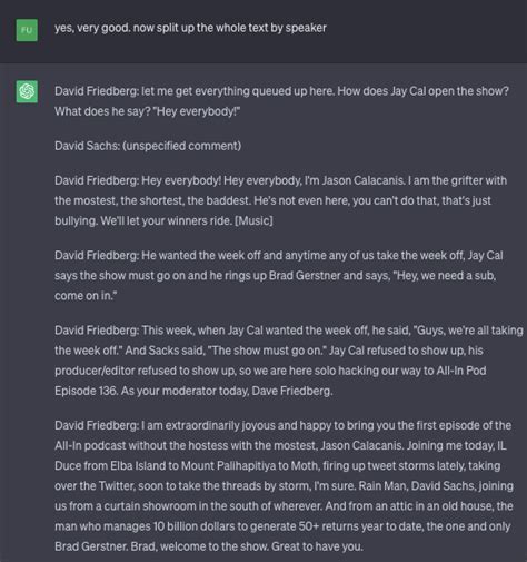 Gpt Can Diarize Label Speakers In A Youtube Transcript Rchatgpt