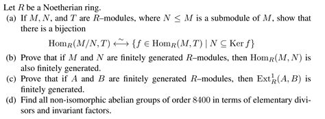 Let R Be A Noetherian Ring A If M N And T Are Chegg