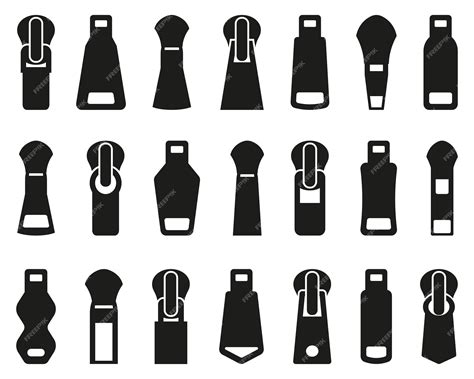Premium Vector Clothing Zipper Pull Icon Collection Set Of Puller