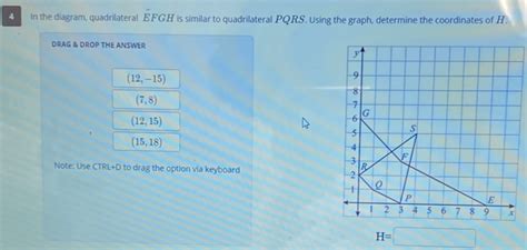 Solved In The Diagram Quadrilateral Efgh Is Similar To