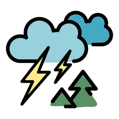 Premium Vector Forest Thunder Icon Outline Forest Thunder Vector Icon For Web Design Isolated