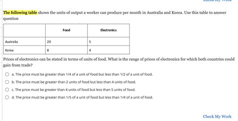 solved the following table shows the units of output a