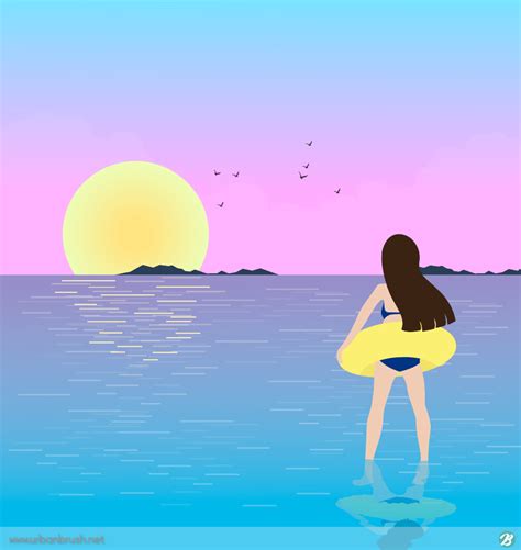 튜브 바다 일러스트 Ai 무료다운로드 Free Tube Beach Vector 어반브러시