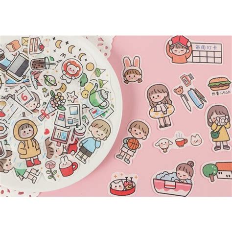 สติกเกอร์ 8 แบบ ลายการ์ตูนน่ารักๆ 40 ชิ้น Shopee Thailand