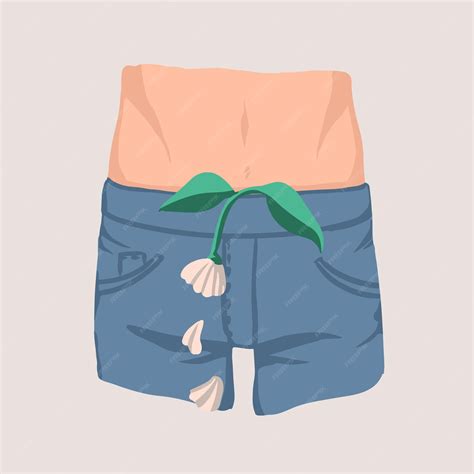 Premium Vector Mens Groin And Withered Flower With Falling Petals