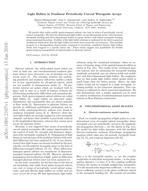 Pdf Light Bullets In Nonlinear Periodically Curved Waveguide Arrays