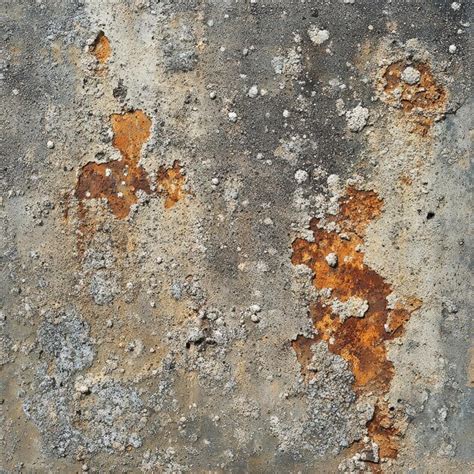 Worn Concrete With Signs Of Erosion And Embedded Rust Particles