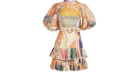 Zimmermann Linen Ruffle Hem Mini Dress Lyst