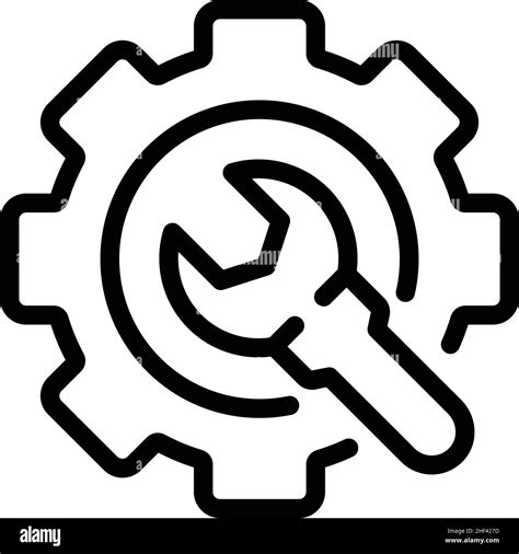 technical overview gear icon outline vector business data financial