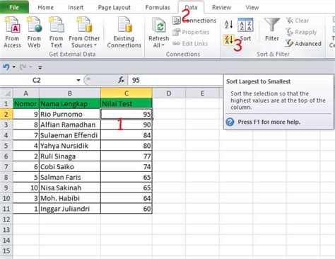 3 Cara Mengurutkan Angka Di Excel Paling Mudah