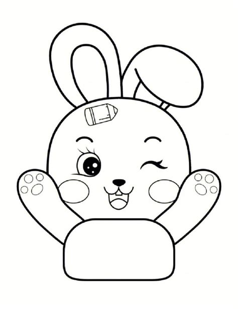 卡通兔子简笔画填色打印版免费版（16张） 简笔画图片大全