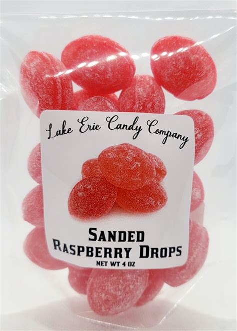 Sanded Raspberry Drops Lake Erie Candy Company