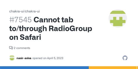 Cannot Tab To Through Radiogroup On Safari Issue Chakra Ui