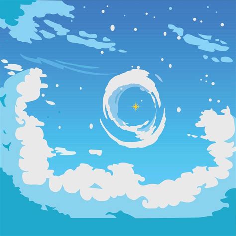 Blue Sky Clouds Vector Clean Style Anime Background Design With Shine