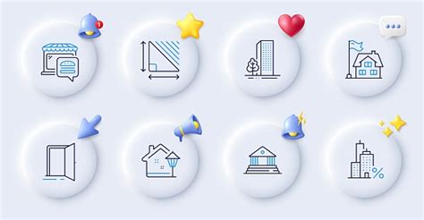건물 삼각형 영역 및 가로등 라인 아이콘 웹 앱의 경우 인쇄 벡터 청원에 대한 스톡 벡터 아트 및 기타 이미지 청원 3차원