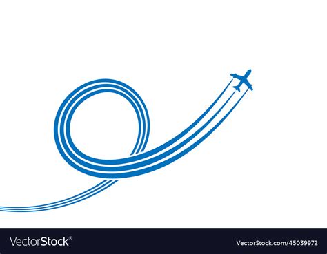 Plane Draws A Loop In The Sky Royalty Free Vector Image