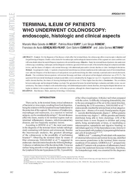 Pdf Terminal Ileum Of Patients Who Underwent Colonoscopy Endoscopic