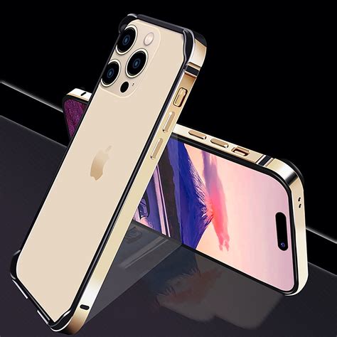 Iphone 14 Pro Max Case Tech Circle Aluminum Frame Metal Bumper Frame
