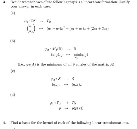 solved decide whether each of the following maps is a