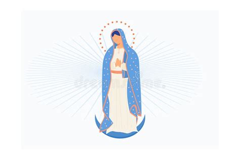 Virgin Of Guadalupe Black And White Clipart Illustration Of