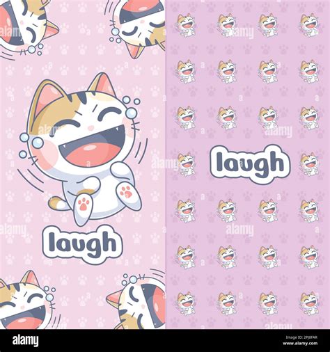 Cute Cat Laughing Out Loud Stock Vector Image And Art Alamy