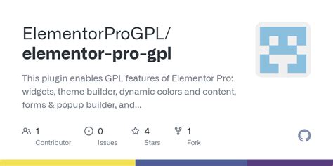 Github Elementorprogpl Elementor Pro Gpl This Plugin Enables Gpl