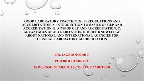 Good Laboratory Practice Glp Pptx Pptx