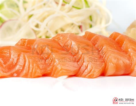 Сашими сьомга Безплатна суши доставка в София Koi Sushi