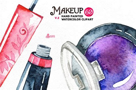水彩化妆品素材包 Watercolor Makeup v 2 云瑞设计