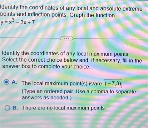 solved identify the coordinates of any local and absolute