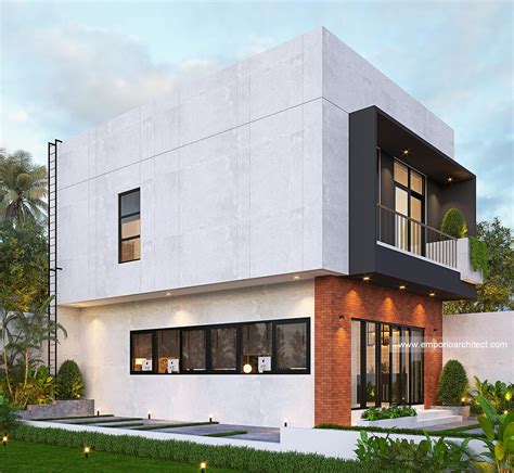 Desain Tampak Depan 2 Kantor Modern 2 Lantai Bapak Bobon San