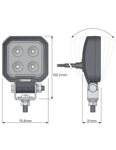 Potente Faro De Trabajo LED Mini Cuadrado De Osram Leonleds
